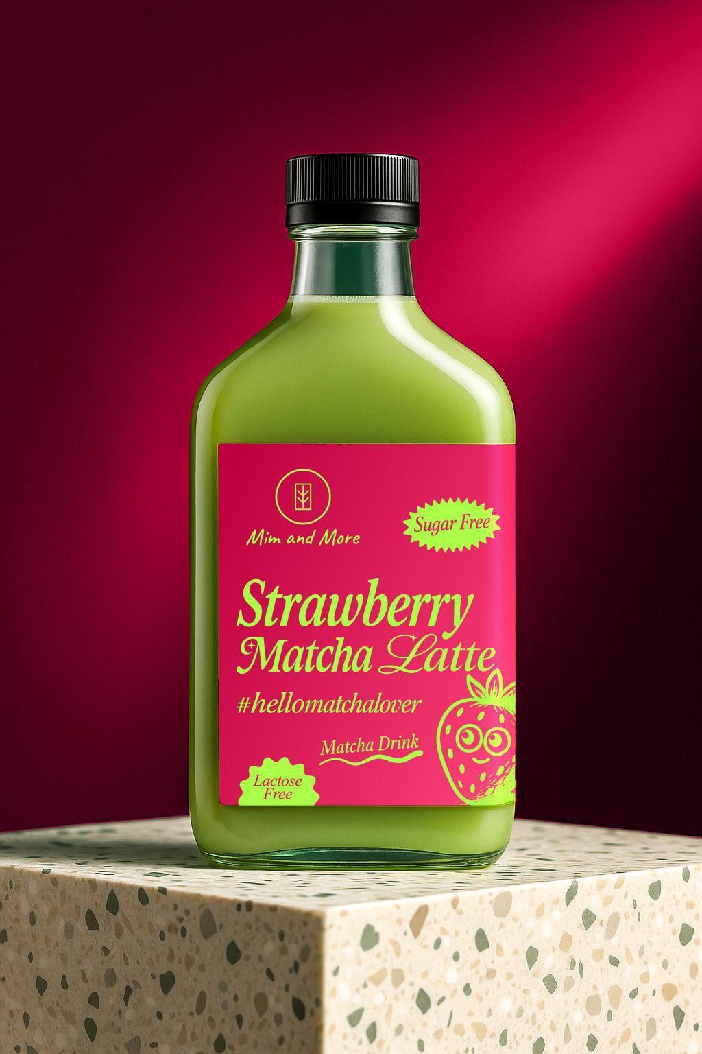 Strawberry Matcha Latte – Sugar Free – FRESH DRINK